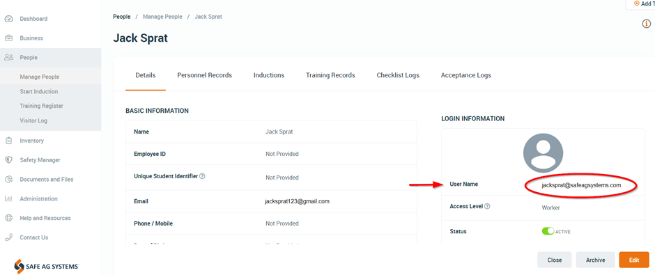 Login Help | Safe Ag Systems